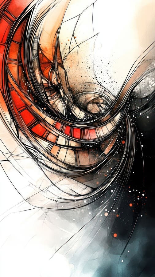 Abstract Swirling Design with Warm Colors and Intricate Lines Stock ...