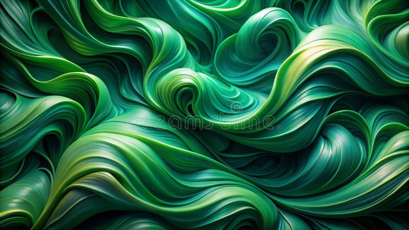 Abstract Swirling Emerald Green Fluid Design a Visually Striking ...