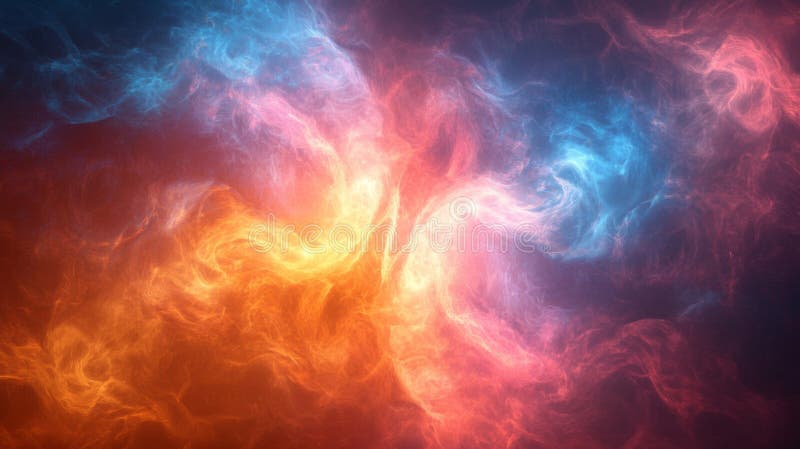 Abstract Swirling Fiery and Icy Cosmic Nebula Stock Illustration ...