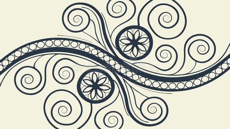Abstract Swirling Filigree Pattern. Elegant Decorative Vector Line Art ...