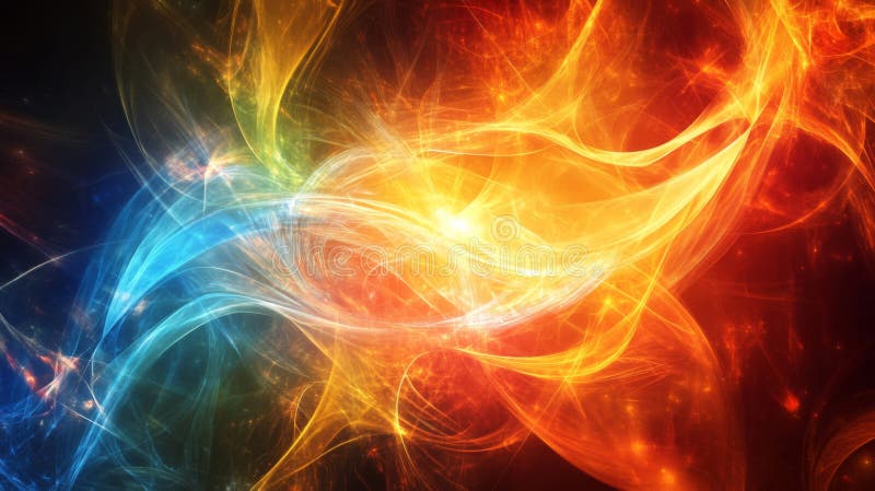 Abstract Swirling Fire and Ice Energy Background Stock Illustration ...
