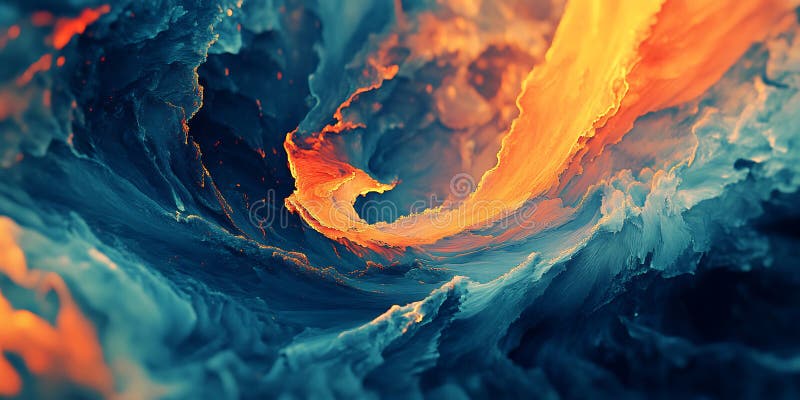 Abstract Swirling Fire and Ocean Colors Digital Art Background Stock ...