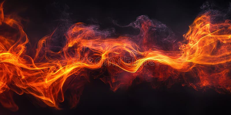 Abstract Swirling Fire and Smoke Design Stock Illustration ...