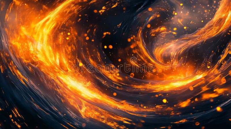 Abstract Swirling Fire and Sparkles Stock Illustration - Illustration ...