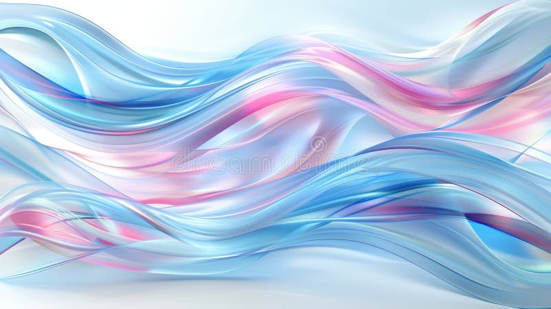 Abstract Swirling Forms, Blue, Pink, and White Translucent Shapes ...