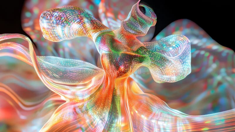Abstract Swirling Forms in Vibrant Colors Stock Illustration ...