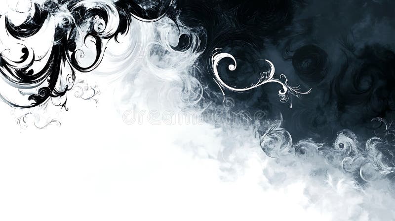 Abstract Grayscale Swirling Clouds Black Background Stock Photos - Free ...