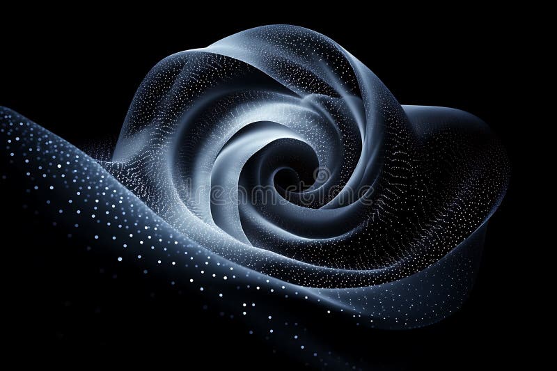 Abstract Swirling Grayscale Pattern Forming a Vortex Stock Illustration ...