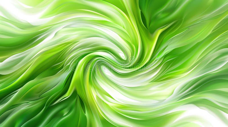 Abstract Swirling Green and White Stock Illustration - Illustration of ...