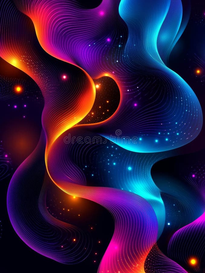 Abstract Neon Lightscape Dynamic Energy Flow Stock Photos - Free ...