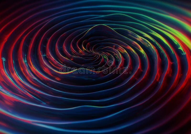 Abstract Swirling Liquid Vortex with Neon Colors Stock Illustration ...