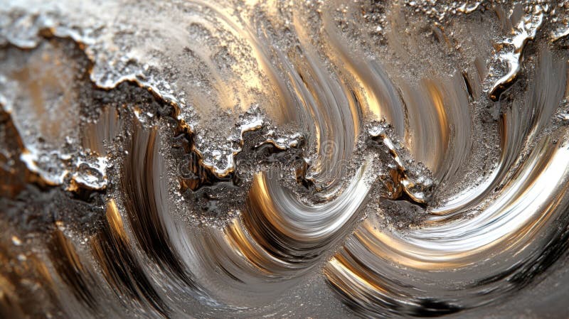 Abstract Swirling Metallic Texture with Gold and Silver Hues Stock ...