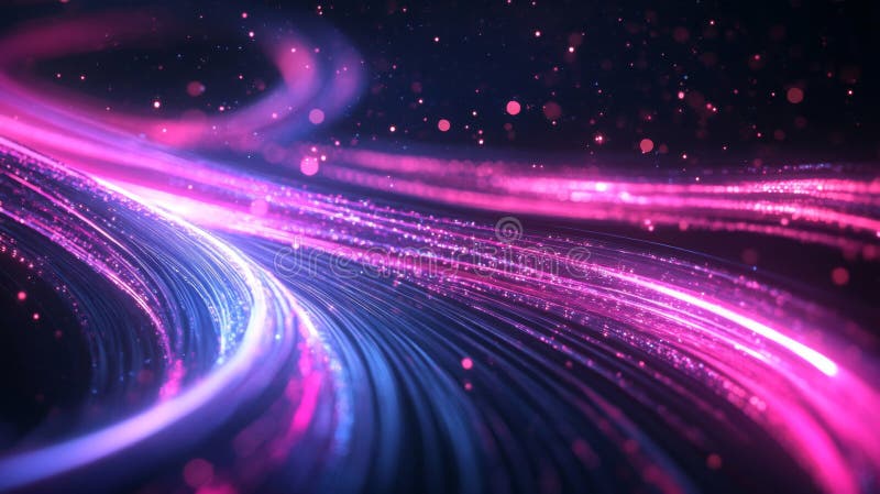 Abstract Swirling Neon Lights with Sparkles Stock Illustration ...