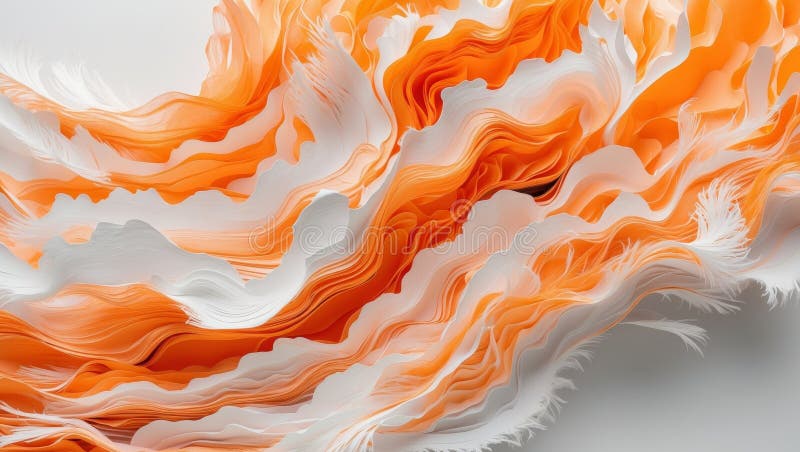 Abstract Swirling Orange and White Layers Stock Image - Image of shaped ...