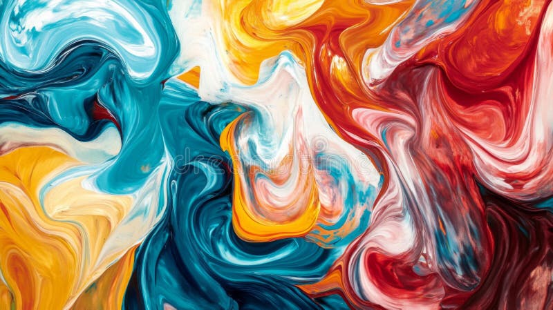 Abstract Swirling Paint Colors Stock Illustration - Illustration of ...