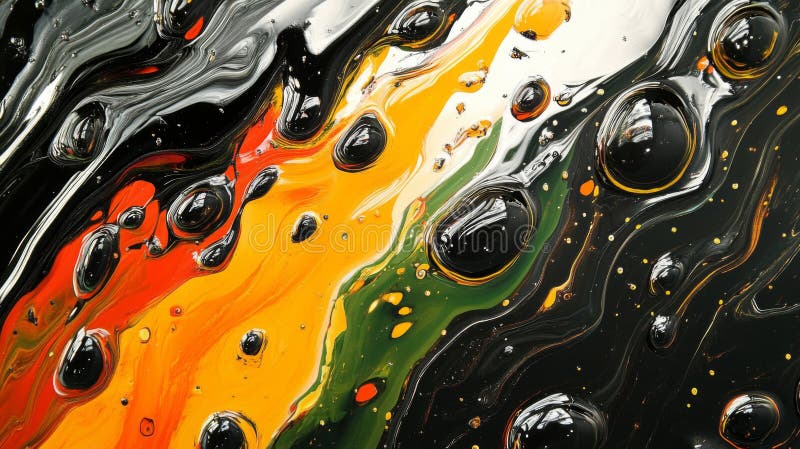 Abstract Swirling Paint Colors Blend Fluid Art Stock Illustration ...