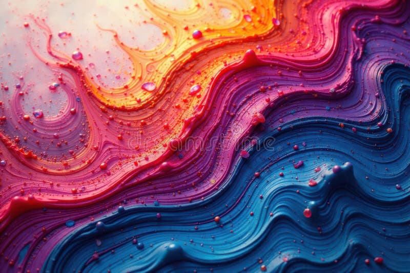 Abstract Swirling Paint Late in Drying Process, Texture Details ...