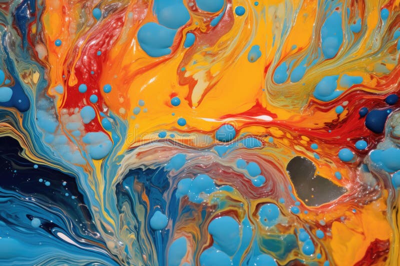 Abstract Swirling Paint Patterns on Water Surface Stock Illustration ...