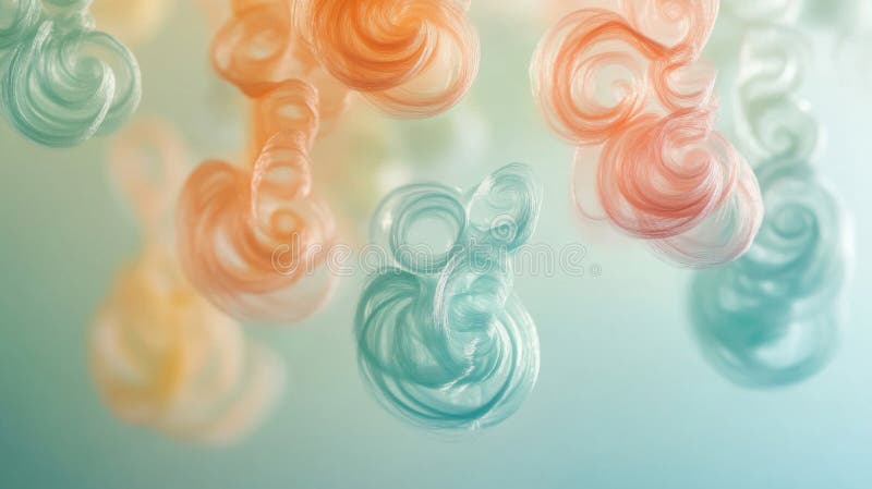 Abstract Swirling Pastel Colored Strands of Fiber Art Stock ...