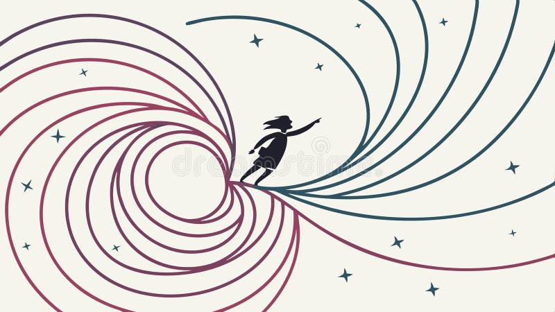 Abstract Swirling Pattern with a Bird Flying Symbolizing Freedom and ...