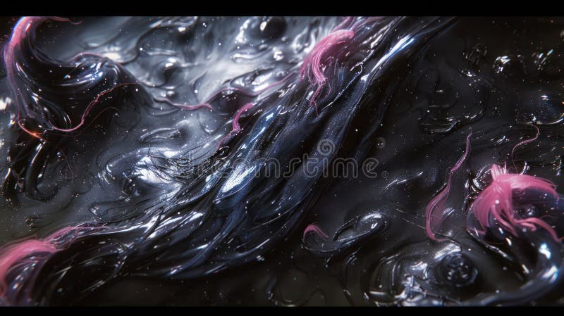 Abstract Swirling Patterns in Dark Colors with Hints of Pink ...