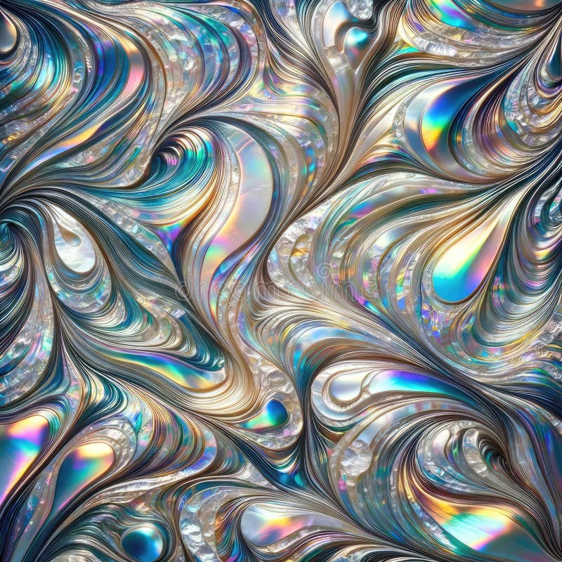 Abstract Swirling Patterns with Iridescent Colors, AI Generated Stock ...