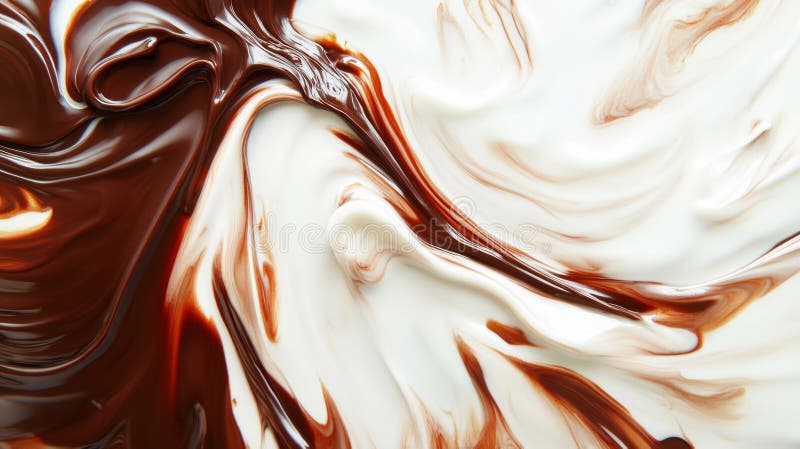 Abstract Swirling Patterns of Melted Chocolate on Canvas Stock ...