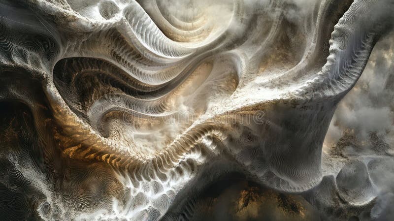 Abstract Swirling Patterns Resembling Clouds or Waves in a Dramatic ...