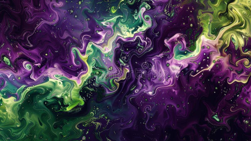 Abstract Swirling Purple and Green Texture Stock Image - Image of style ...