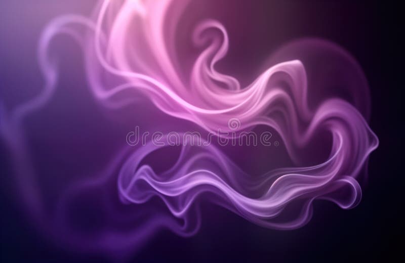 Abstract Swirling Purple Smoke with Light Effects. Dynamic Flow of ...
