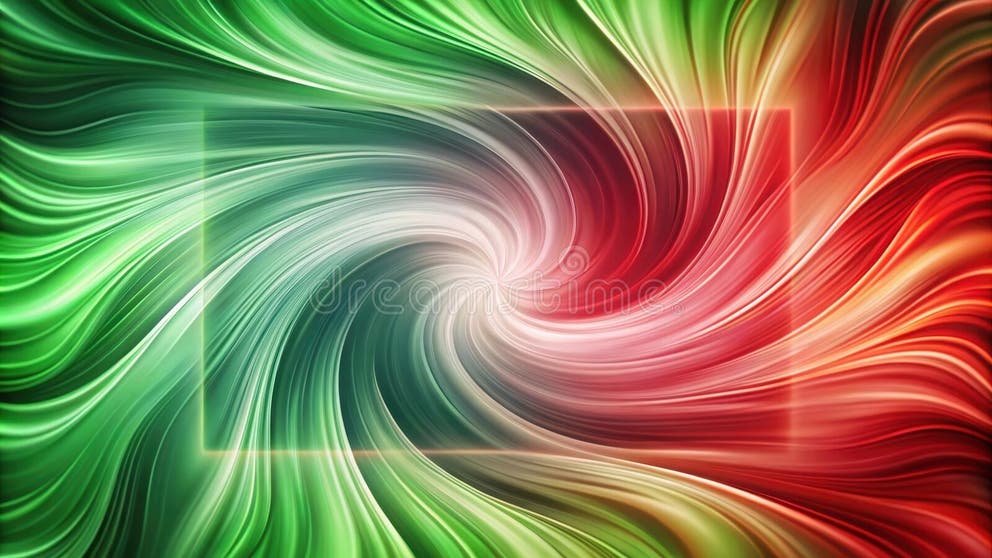 Abstract Swirling Red and Green Design with Central Empty Space for ...