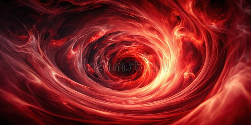 Abstract Swirling Red and Orange Vortex of Energy. Generative AI Stock ...