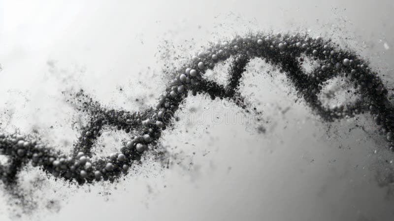 Abstract Swirling Representation of a Dna Double Helix in Grayscale ...