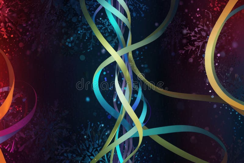 Abstract Swirling Ribbons, Winter Design Stock Illustration ...