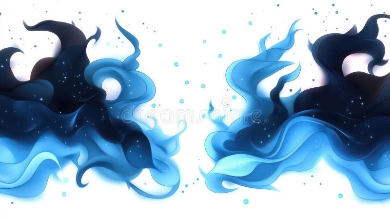 Abstract Swirling Shapes in Blue Tones with a Soft, Ethereal Quality ...