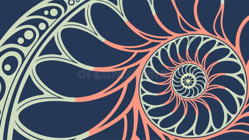 Swirling Shell Vortex, Abstract Ocean Pattern for Marine and Modern Art ...