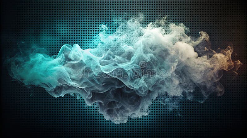 Abstract Swirling Smoke Cloud Against Perforated Metal Background ...