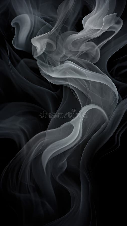Abstract Swirling Smoke Patterns on Dark Background Stock Illustration ...