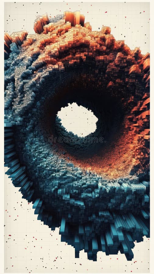 Abstract Swirling Structure with a Central Void, Showcasing Vibrant ...