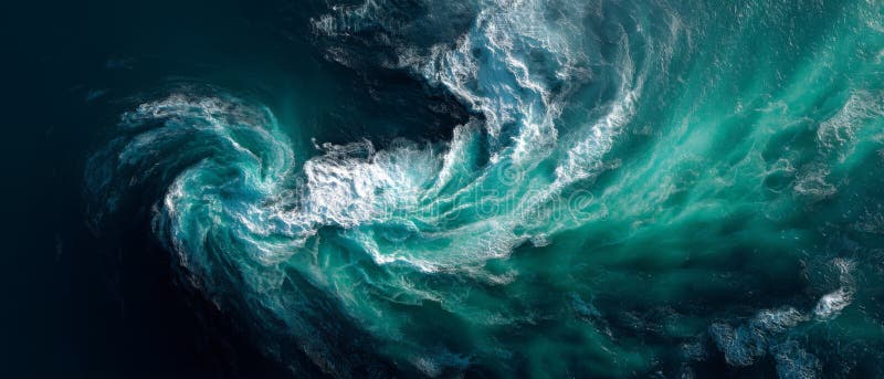 Abstract Swirling Teal Ocean Water Vortex Stock Illustration ...