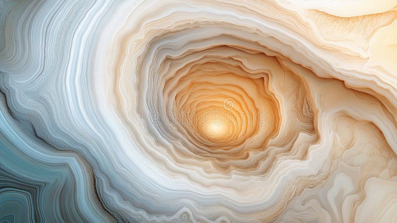 Abstract Swirling Tunnel of Light and Shadow with a Warm Glow at the ...