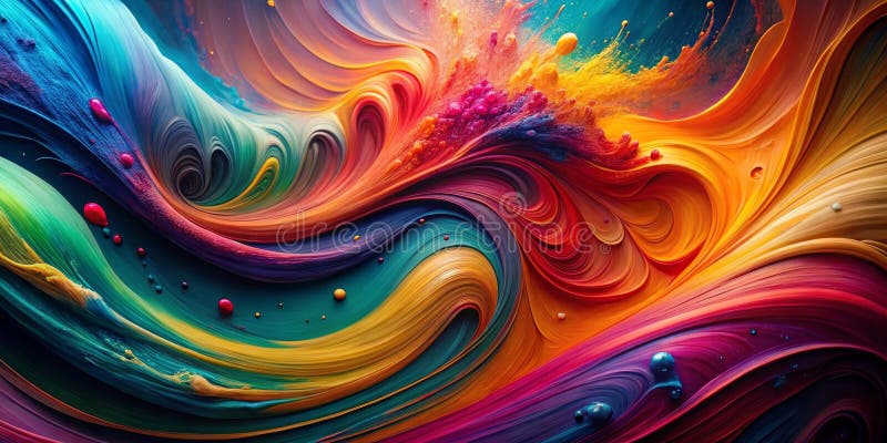 Abstract Swirling Vibrant Hues of Color Exploding in a Kaleidoscope of ...
