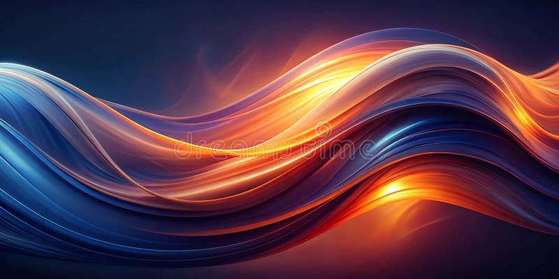 Abstract Swirling Vibrant Wave Design, Dynamic Energy Flow, Futuristic ...