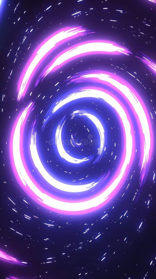 Abstract Swirling Vortex of Bright Purple and Blue Light Against a Dark ...