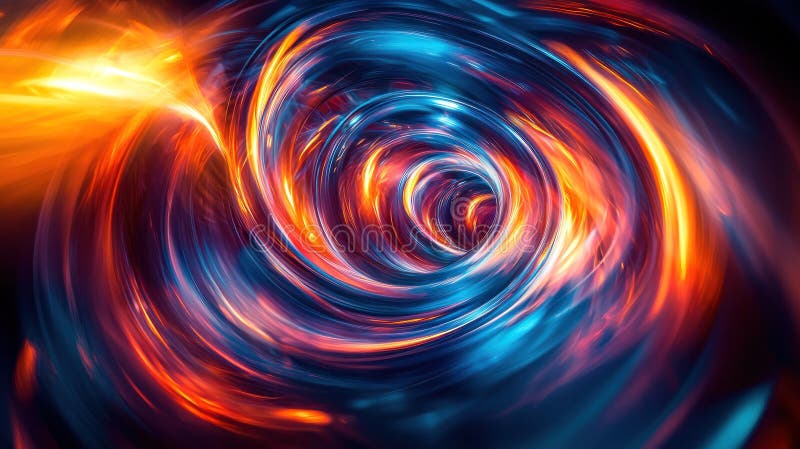 Abstract Swirling Vortex of Fire and Ice Stock Illustration ...