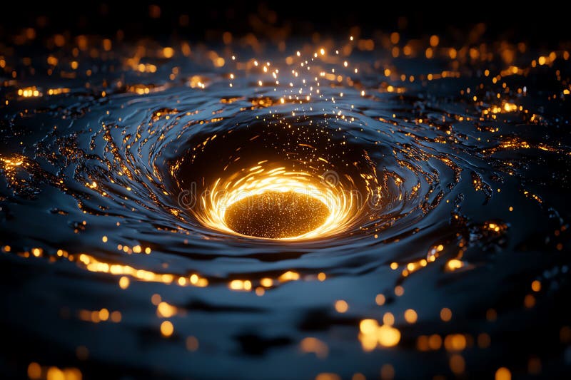 Abstract Swirling Vortex with Glowing Light in the Center Stock ...