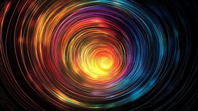 Abstract Swirling Vortex of Light and Color Dynamic Energy Flowing into ...