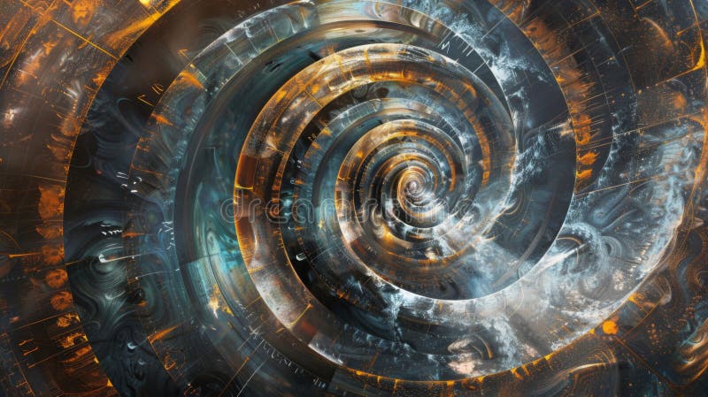 Abstract Swirling Vortex of Textured Metallic Tones Stock Photo - Image ...