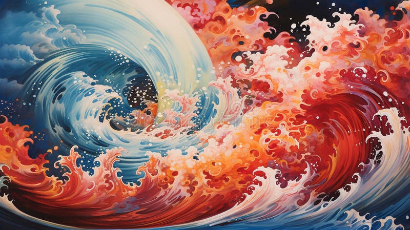 Abstract Swirling Vortex of Vibrant Colors and Shapes. Generative Ai Stock Illustration ...