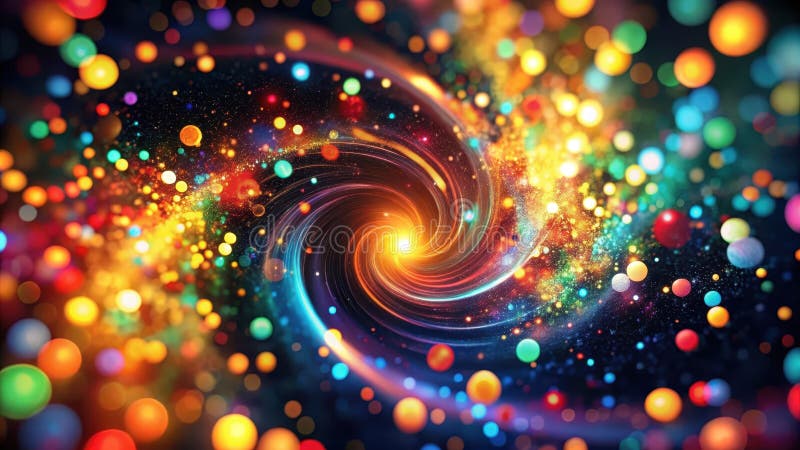 Abstract Swirling Vortex of Vibrant Lights and Colors. Generative AI ...